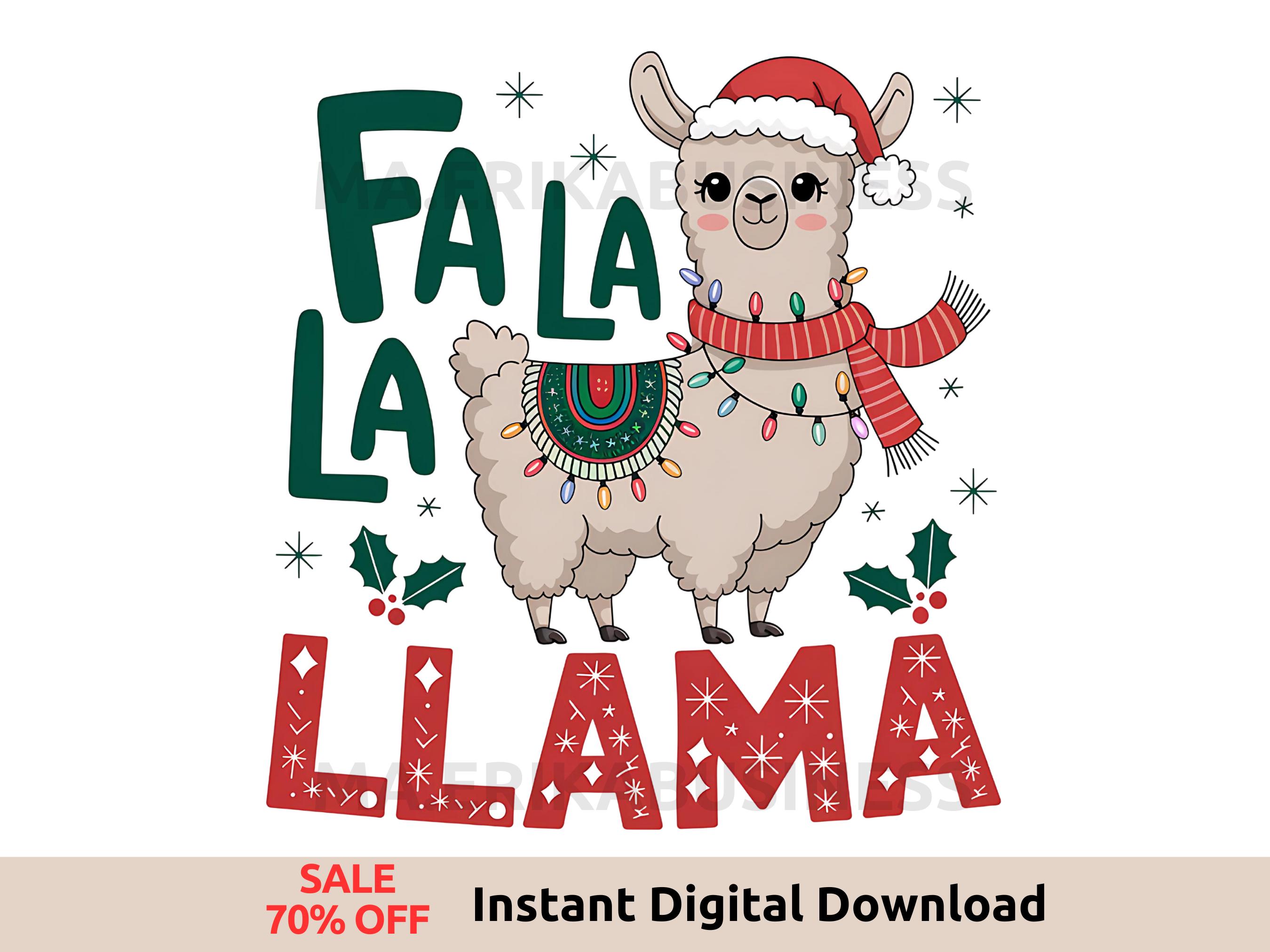 Fa La La Llama PNG, Christmas Shirt Sublimation Designs, Family ...