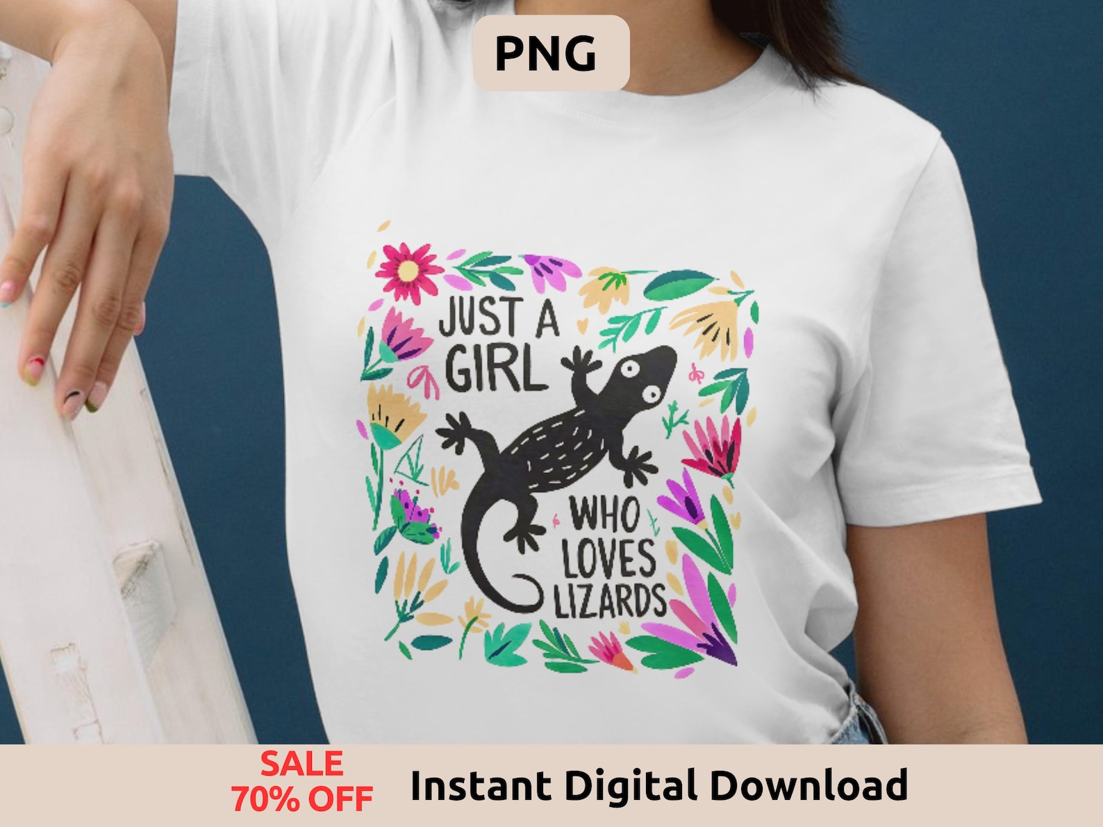 Lizard PNG | Just a Girl Who Loves Lizards Design | Lizard Gifts ...