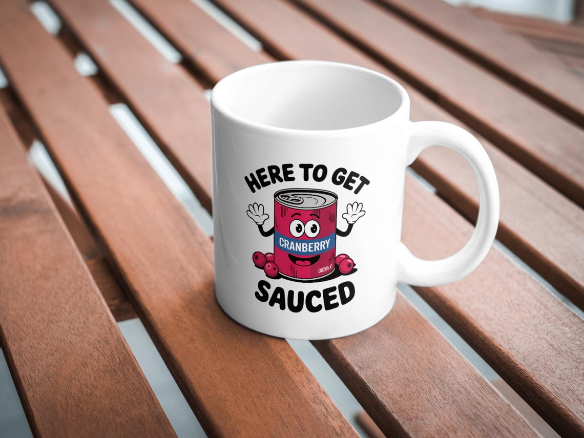 Here to Get Sauced PNG, Funny Thanksgiving Sublimation, Cranberry ...