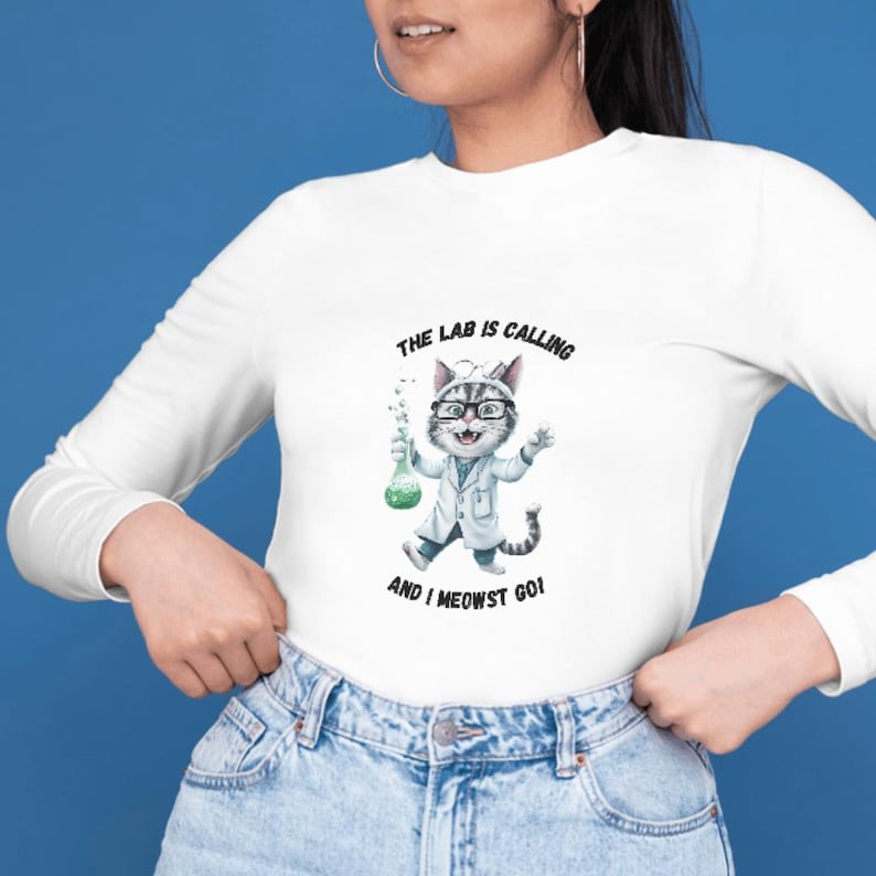 Funny Cat Scientist PNG | Chemistry Lab Tech Design | the Lab is ...