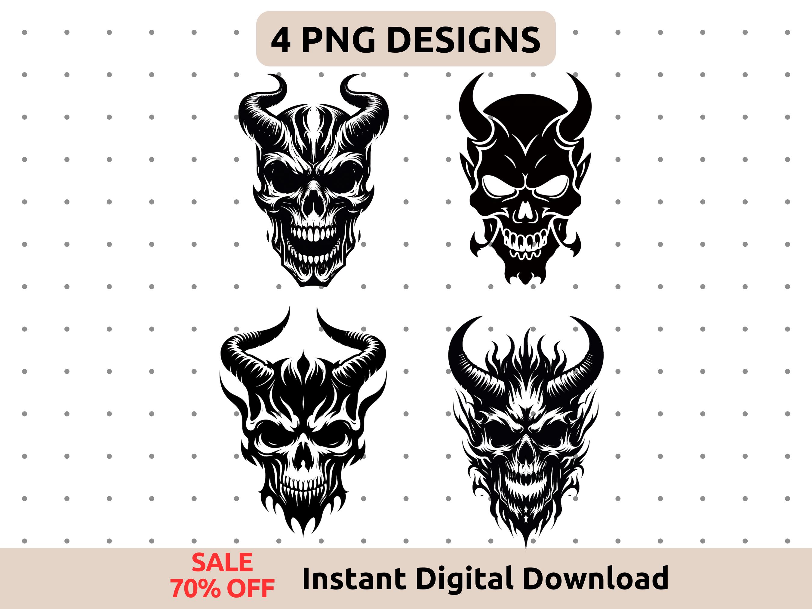 Skull PNG Bundle - Demon, Grim Reaper, Devil Skull Transparent PNG ...