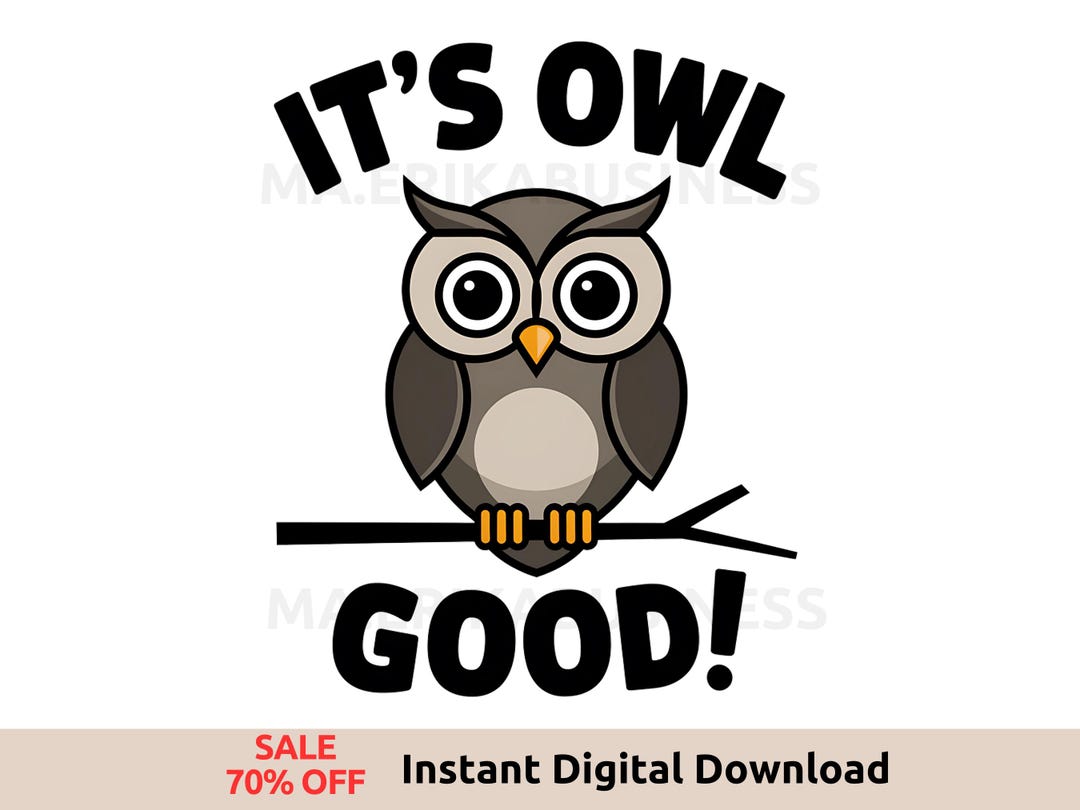 It's Owl Good PNG Sublimation, Funny Owl Lover Clipart, Festival of ...