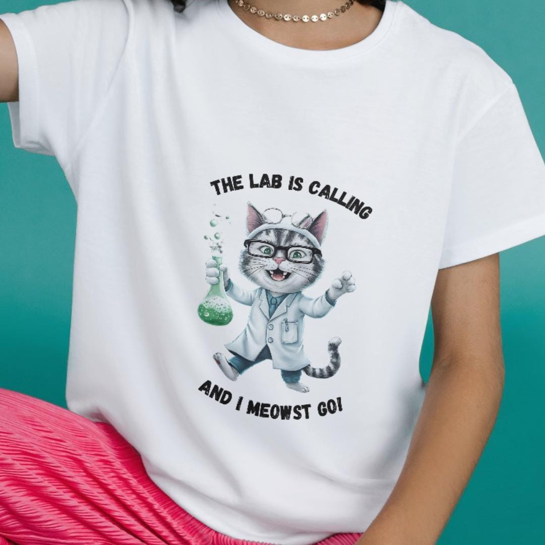 Funny Cat Scientist PNG | Chemistry Lab Tech Design | the Lab is ...