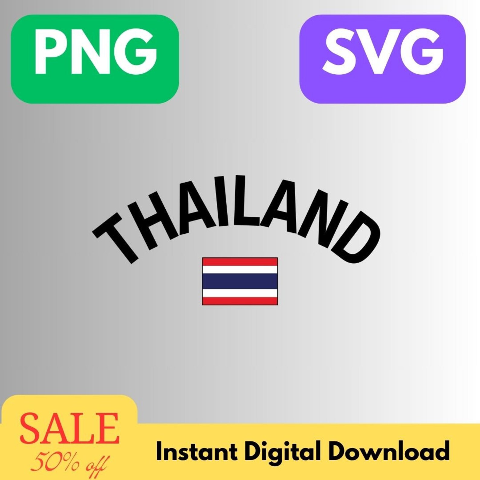 Minimalist Thai Flag SVG PNG Thailand Flag Clipart & Cricut Files, Thai ...