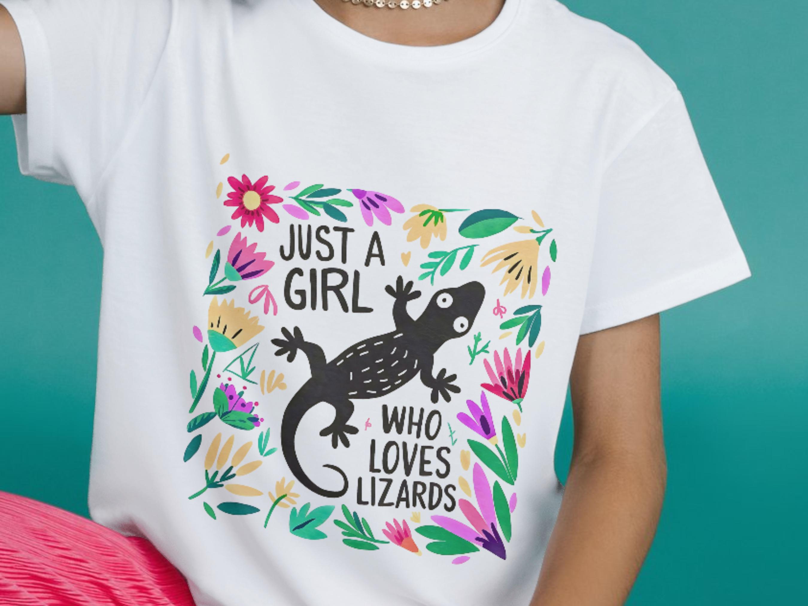 Lizard PNG | Just a Girl Who Loves Lizards Design | Lizard Gifts ...
