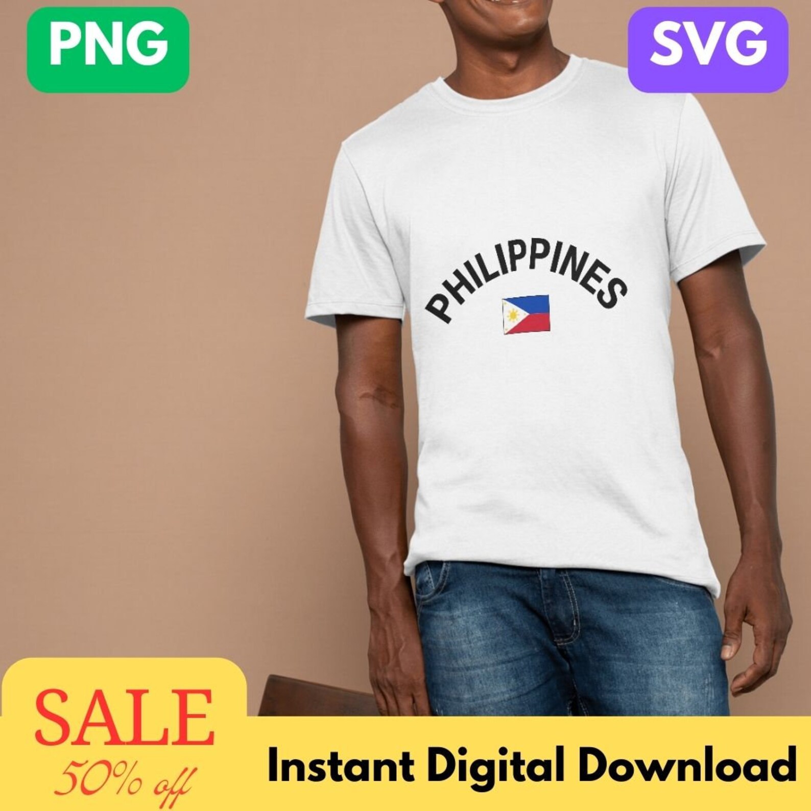 Minimalist Filipino Flag SVG PNG - Philippines Flag Clipart & Cricut ...
