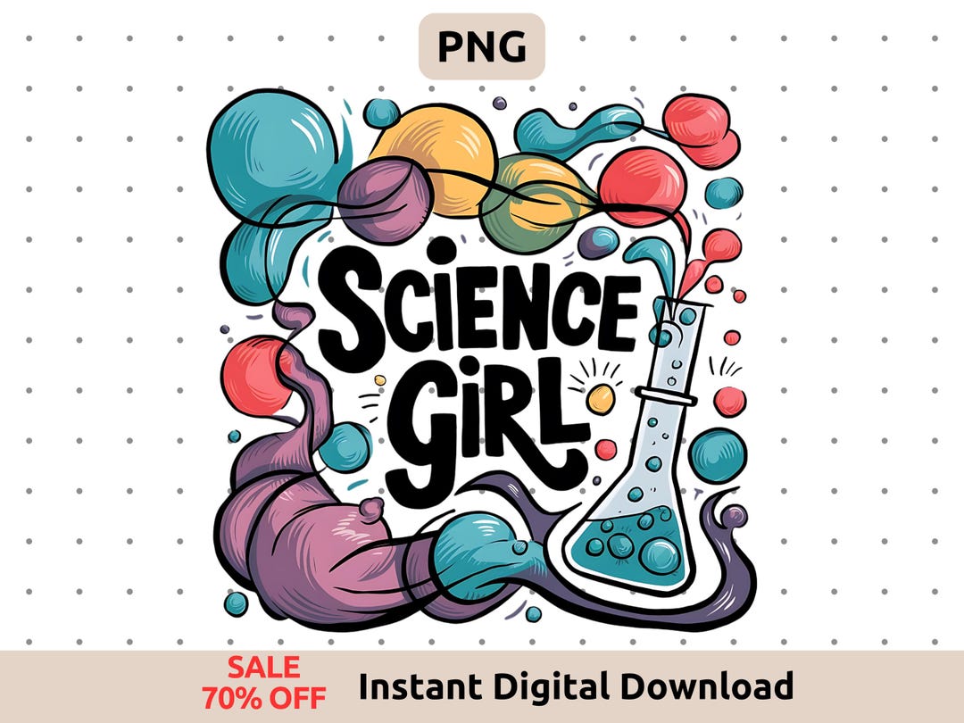 Science Girl PNG, Gift for Science Teacher, Science Aesthetic Png, Cool ...