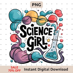 Science Girl PNG, Gift for Science Teacher, Science Aesthetic Png, Cool ...