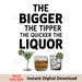 The Bigger the Tipper the Quicker the Liquor PNG, Funny Bar Humor ...