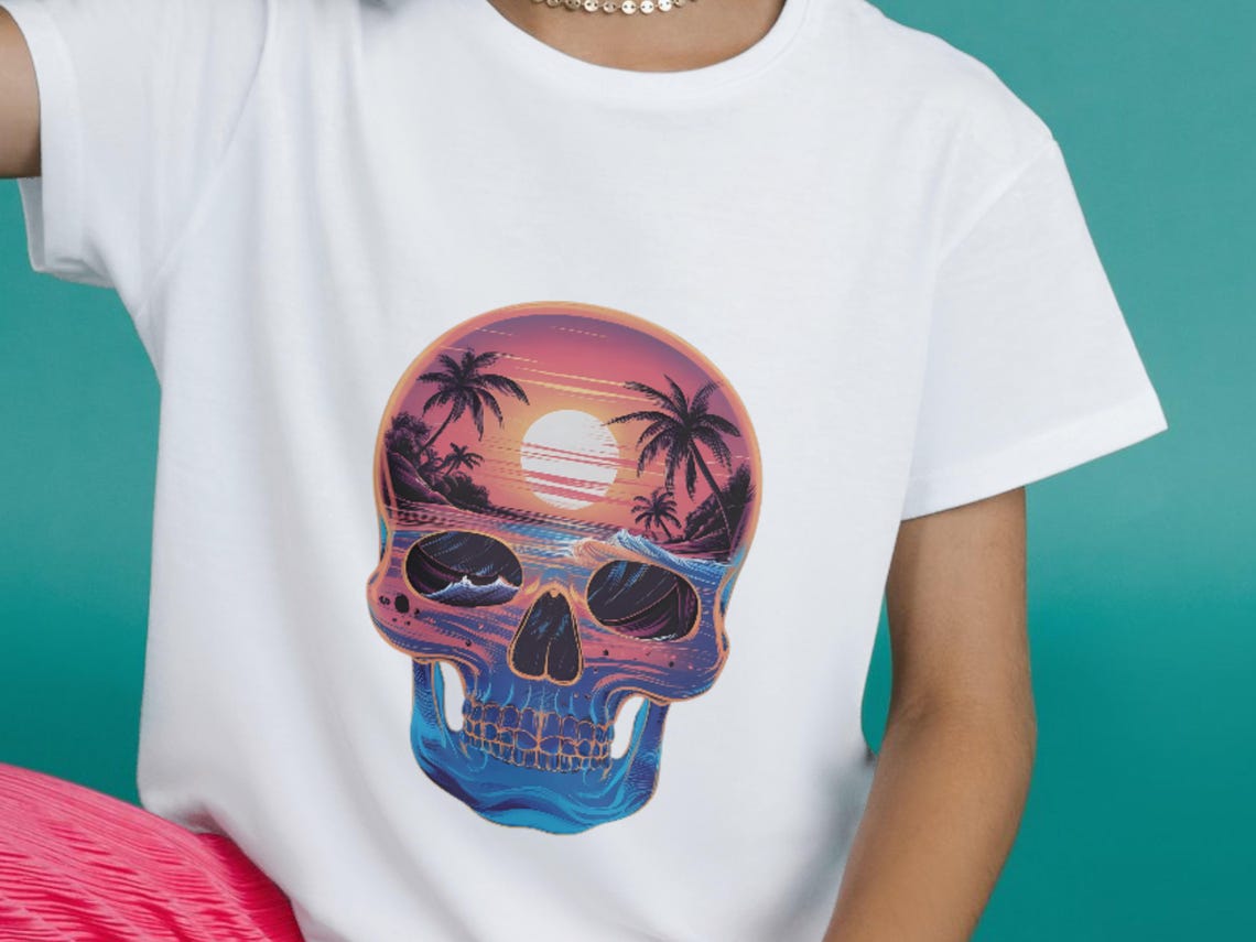 Tropical Beach Skull PNG Skeleton Design Instant Download PNG - Etsy