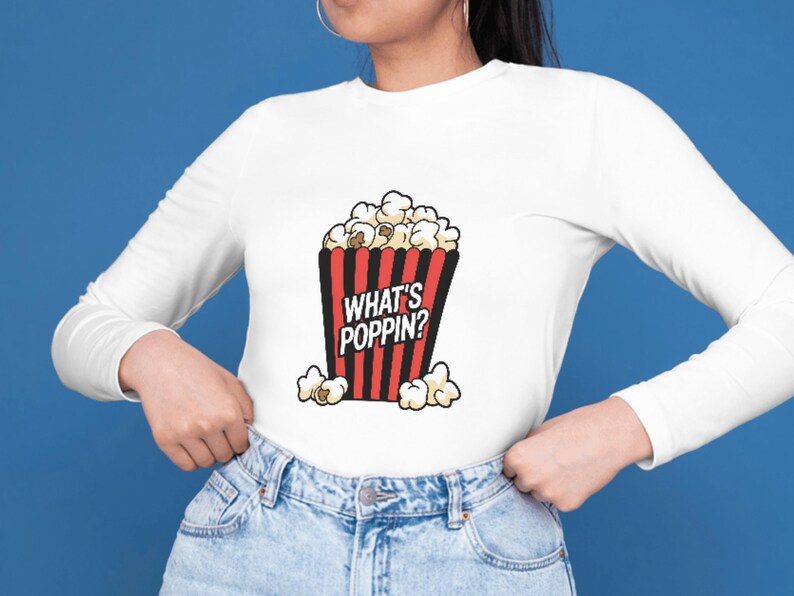 What's Poppin PNG Sublimation, Fun Popcorn Clipart for Gifts, National ...