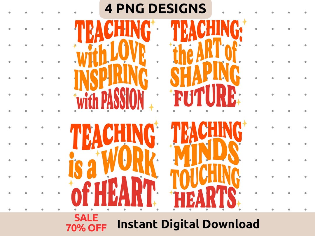 Teacher PNG Bundle - Inspirational Quotes and School Designs for Back ...