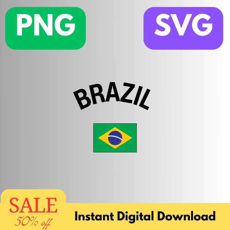 Minimalist Brazilian Flag SVG PNG Brazil Flag Clipart, Brazil Flag ...