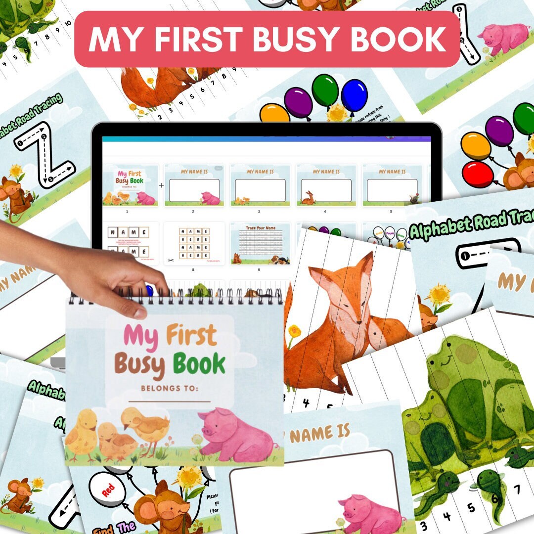 My First Busy Book, Canva Editable Digital Download, Engaging ...