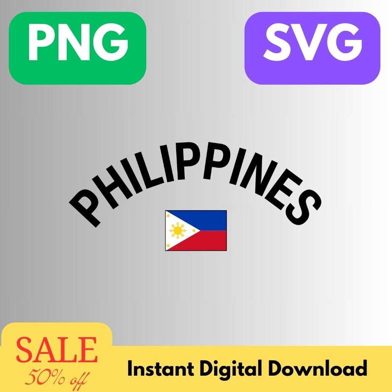 Minimalist Filipino Flag SVG PNG Philippines Flag Clipart & Cricut ...