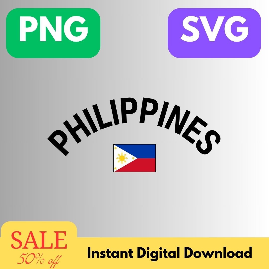 Minimalist Filipino Flag SVG PNG Philippines Flag Clipart & Cricut ...