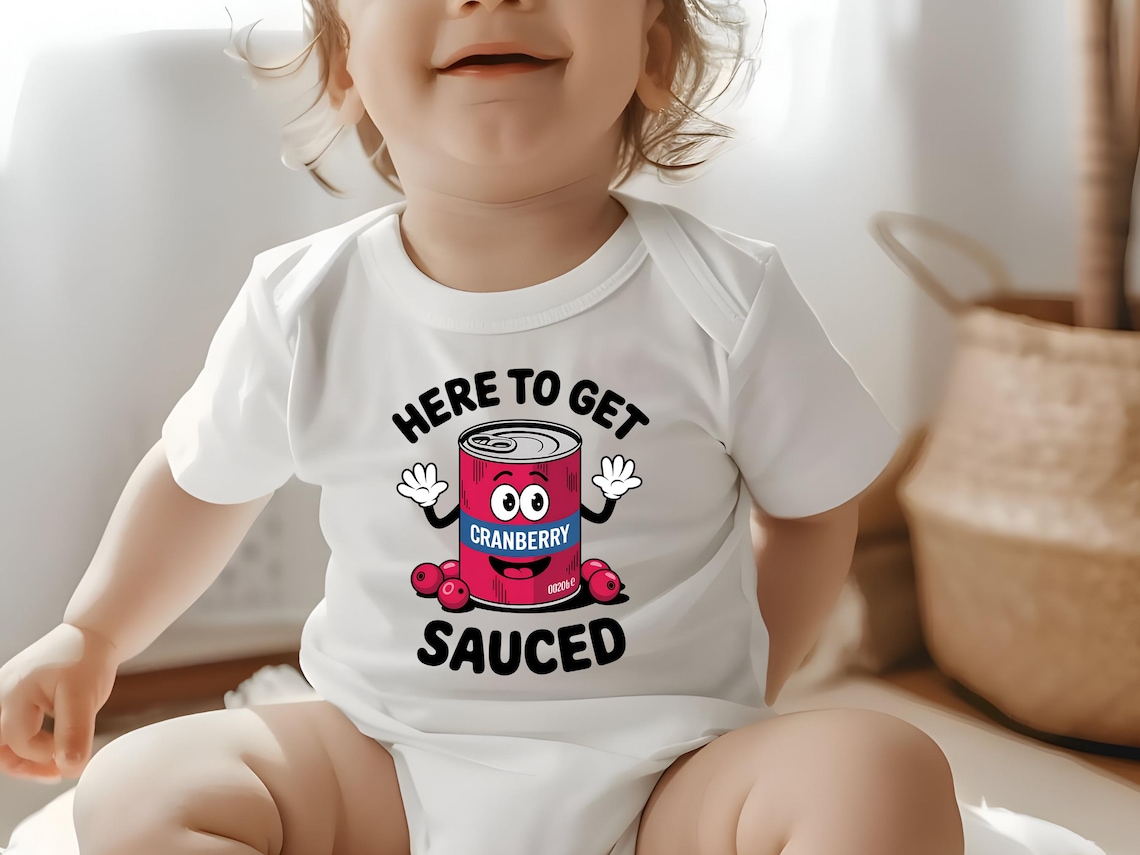 Here to Get Sauced PNG, Funny Thanksgiving Sublimation, Cranberry ...