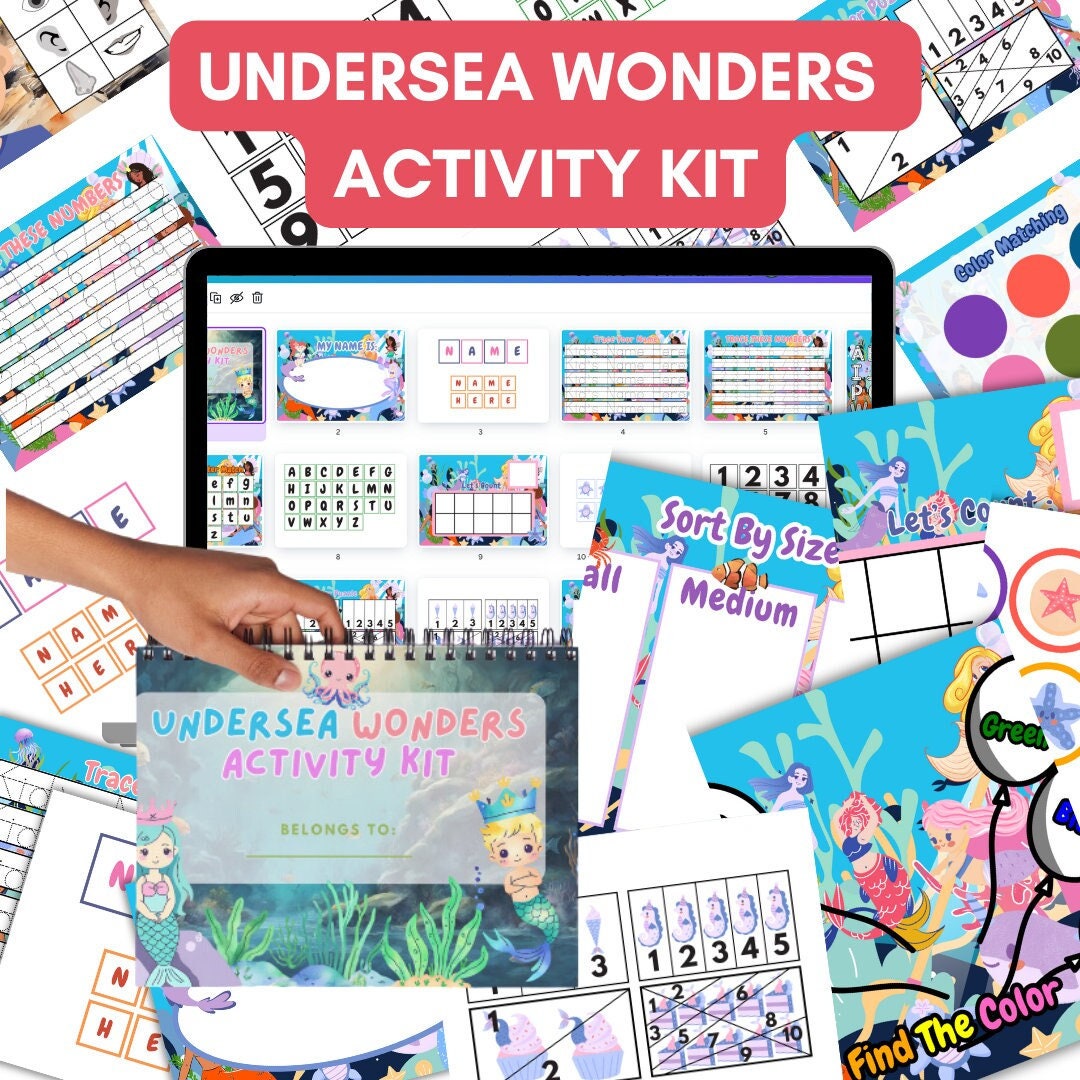 Undersea Wonders Activity Kit, Canva Editable Digital Download ...