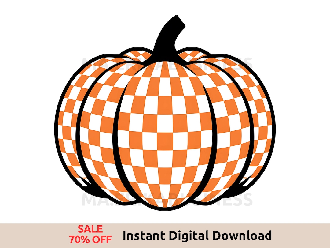 Checkered Pumpkin PNG - Thanksgiving PNG, Thanksgiving Shirt, Pumpkin ...