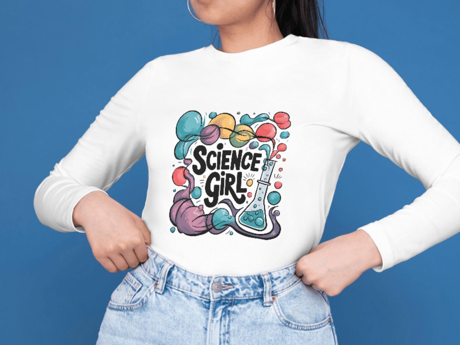 Science Girl PNG, Gift for Science Teacher, Science Aesthetic Png, Cool ...