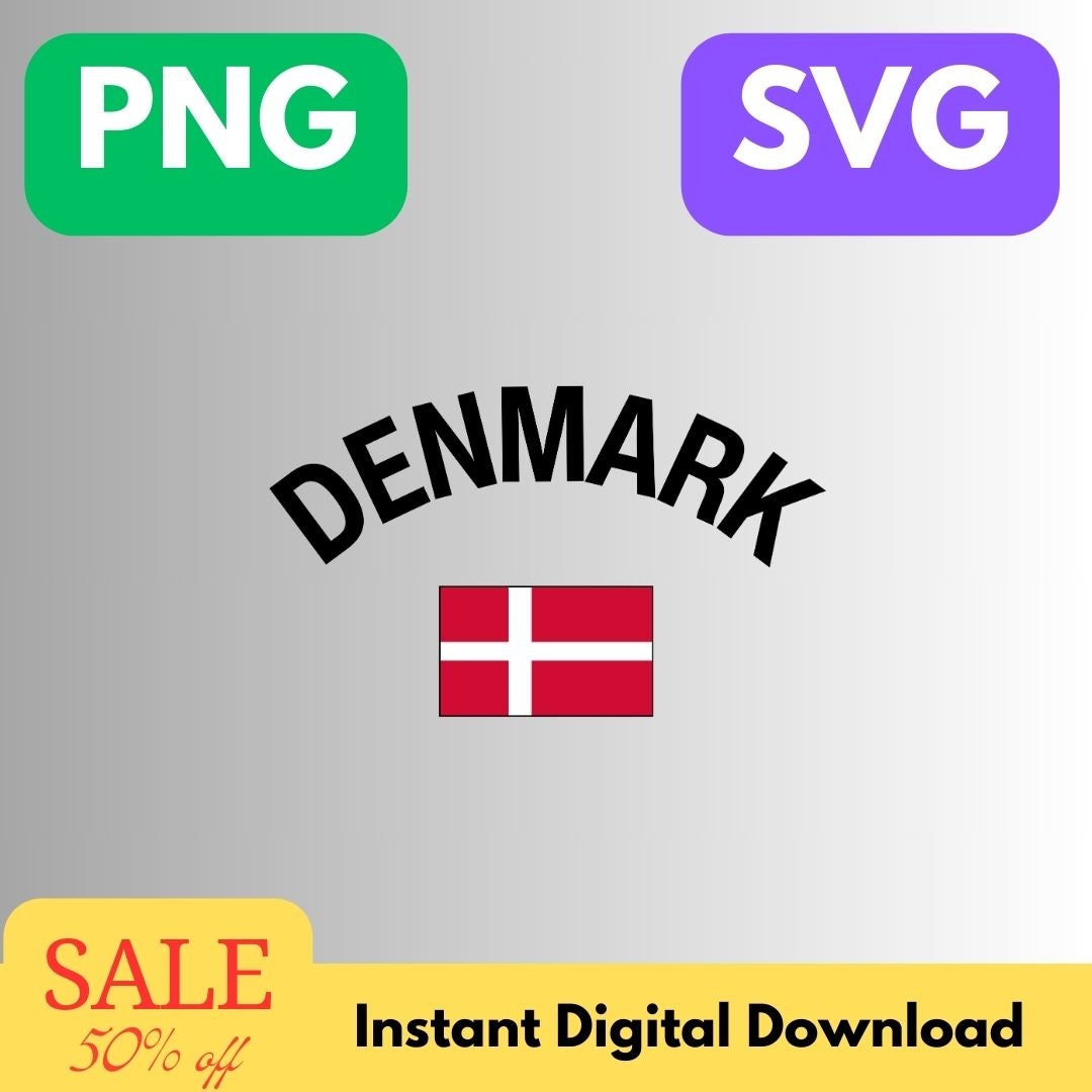 Minimalist Danish Flag SVG PNG | Patriotic Denmark Flag Clipart ...