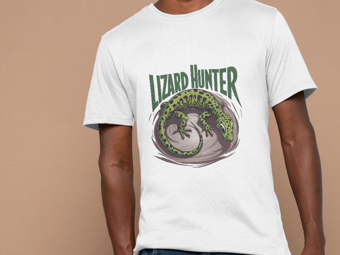 Lizard Hunter PNG | National Lizard Day Design | Reptile Lover Art ...