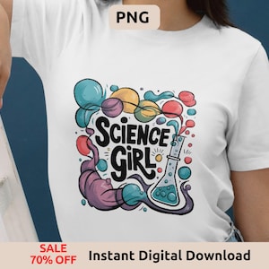 Science Girl PNG, Gift for Science Teacher, Science Aesthetic Png, Cool ...