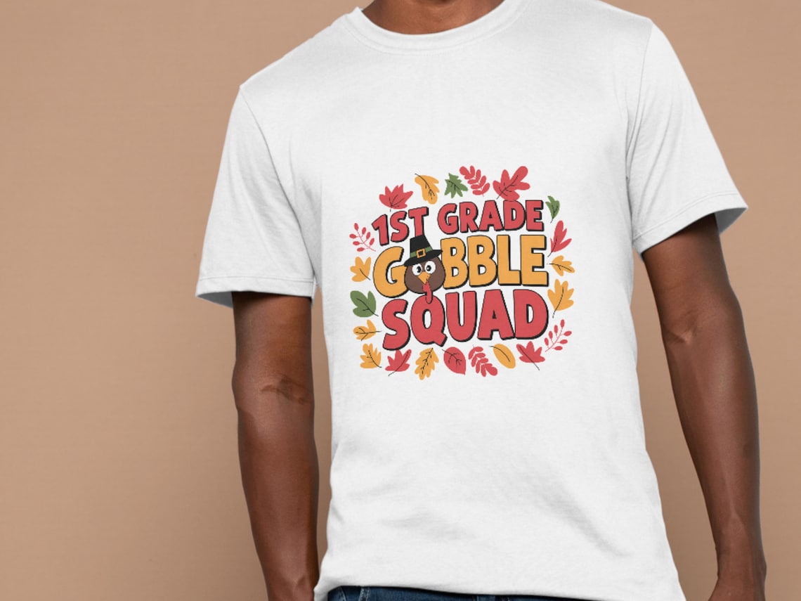 1st Grade Gobble Squad PNG, Thanksgiving Sublimation Design, Teacher ...