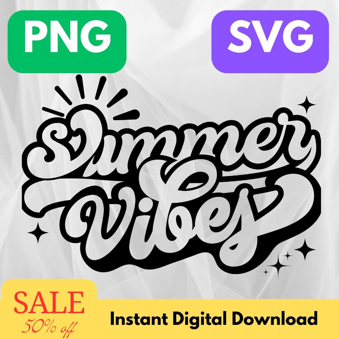 Summer Vibes SVG PNG | Retro Groovy Beach Design | Vacation Life ...