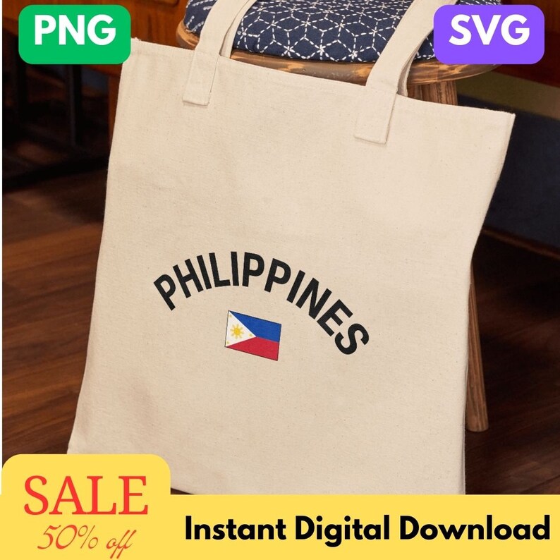 Minimalist Filipino Flag SVG PNG Philippines Flag Clipart & Cricut ...