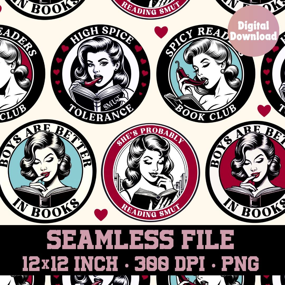 Smut Reader Pattern, Smut Png, Seamless Pattern, Smut Fabric, Repeating ...