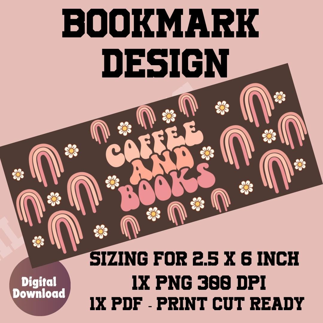 Coffee and Books Bookmark, Bookmark Printable, Printable Bookmark ...