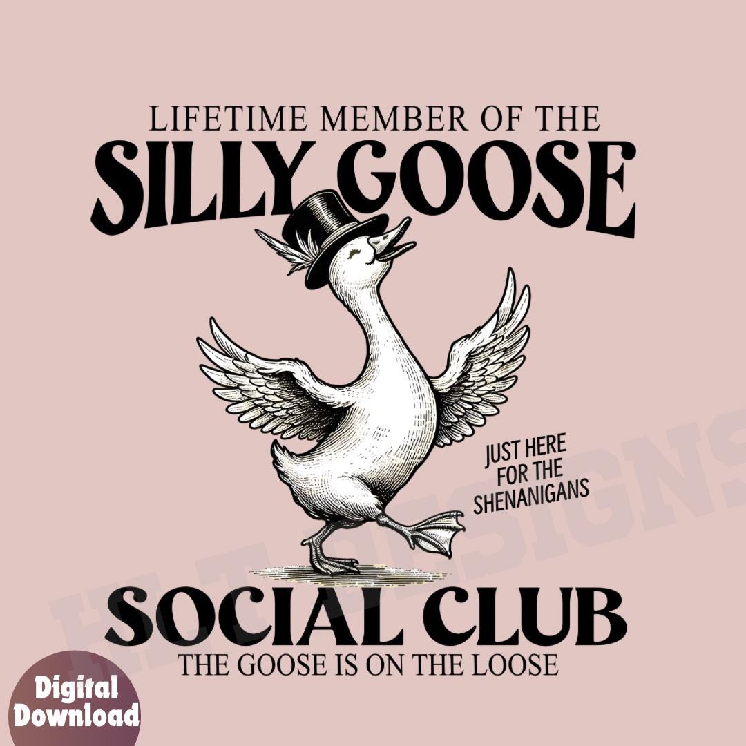Silly Goose PNG, Vintage Goose, Funny Goose, Cute Animal Png, Cowboy ...
