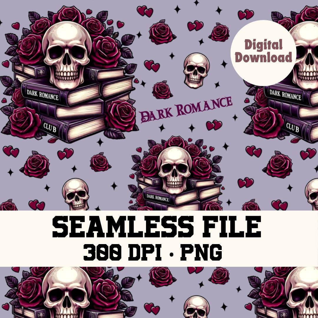 Dark Romance Reader Png, Dark Romance Png, Seamless Pattern, Dark ...