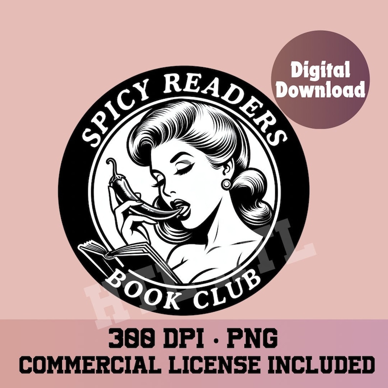 Spicy Reader Book Club, Smut Png, Vintage Retro Png, Bookclub Png ...