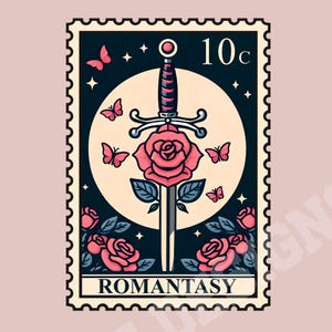 Romantasy Png, Book Trope Stamp, Romantasy Sticker, Fantasy Png ...