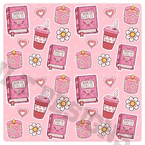 Bookish Girlie Pattern, Girlie Seamless Pattern, Books Seamless Pattern ...