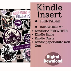 Dark Romance Kindle Insert for Clear Case, Kindle Insert, Printable ...