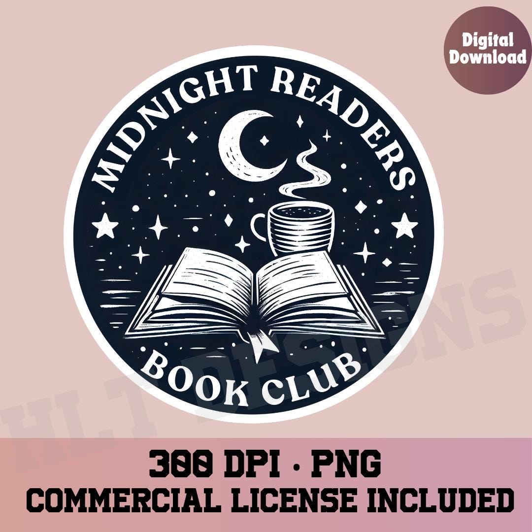 Midnight Readers Book Club, Book Png, Book Lover Png, Bookclub Png ...