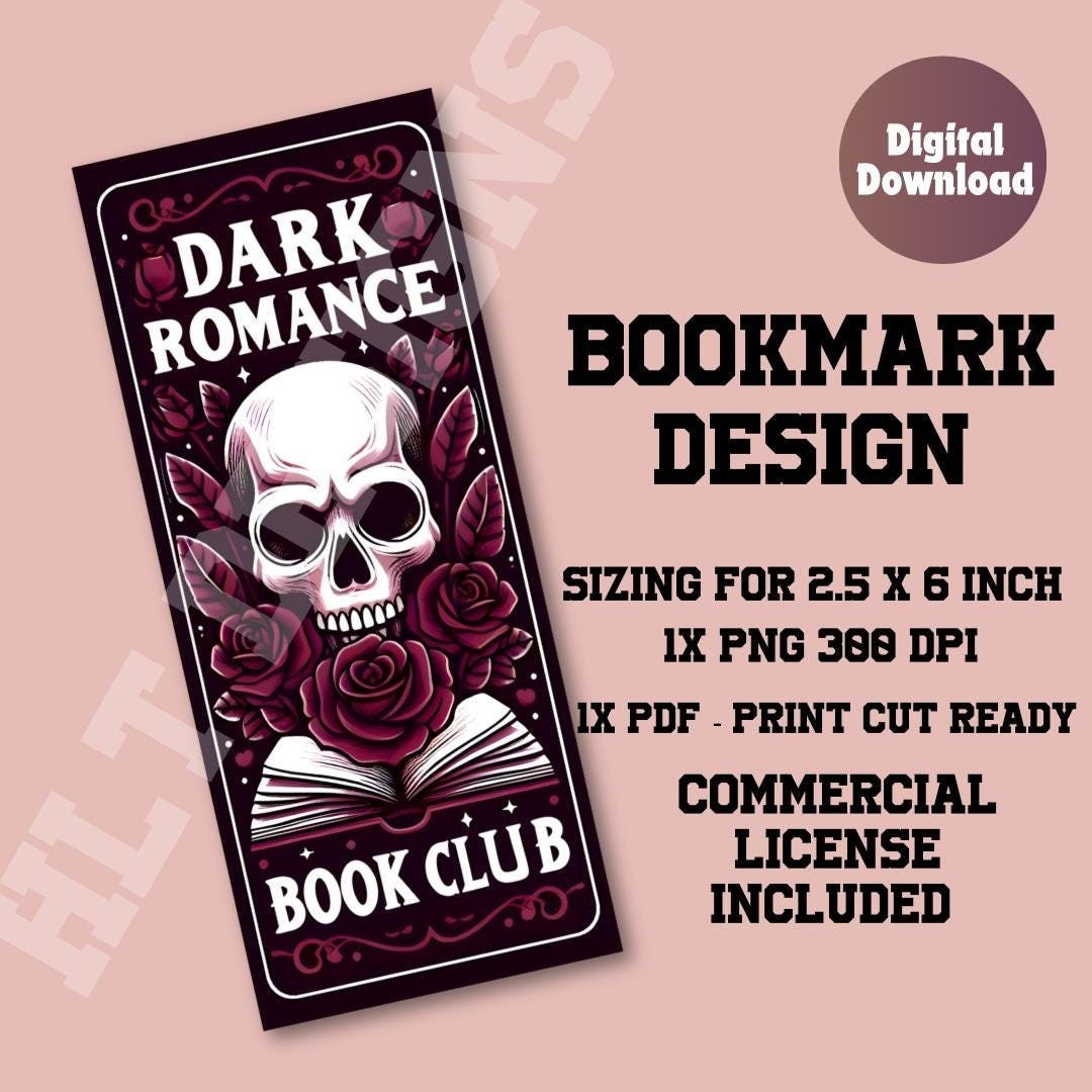 Dark Romance Printable Bookmark, Bookmark Printable, Dark Romance ...