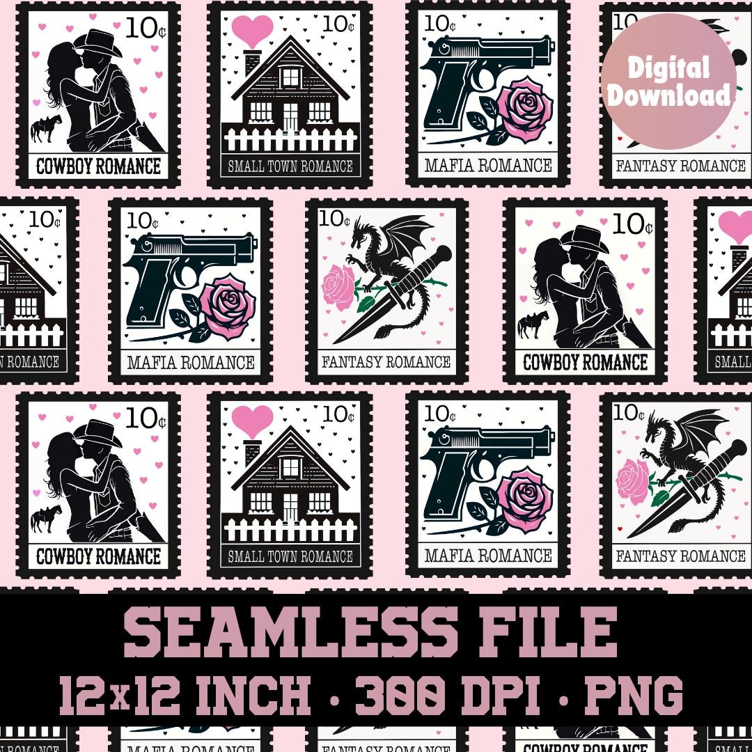 Book Tropes Pattern, Bookish Seamless Pattern, Books Seamless Pattern ...