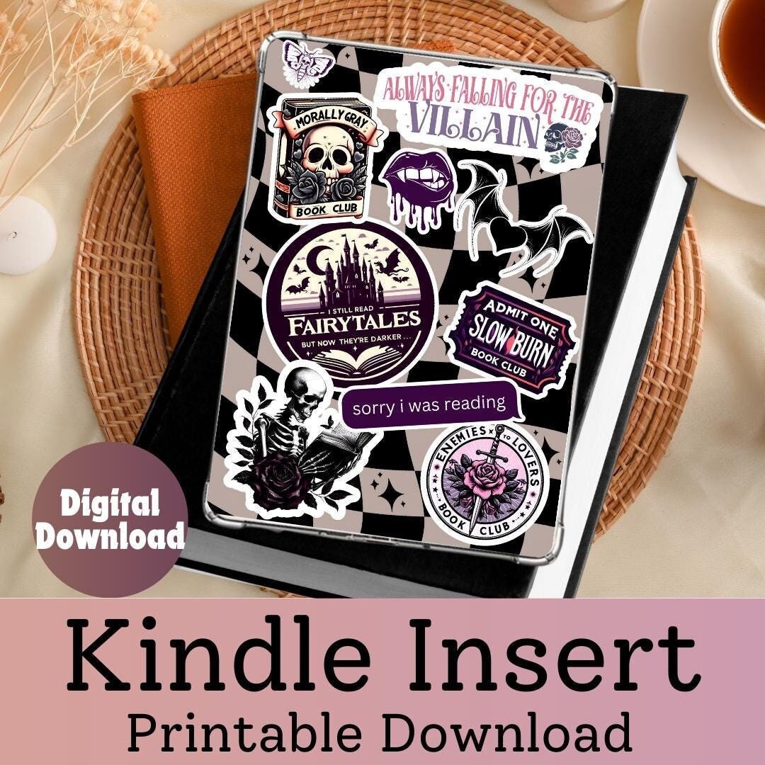 Dark Romance Kindle Insert for Clear Case, Kindle Insert, Printable ...