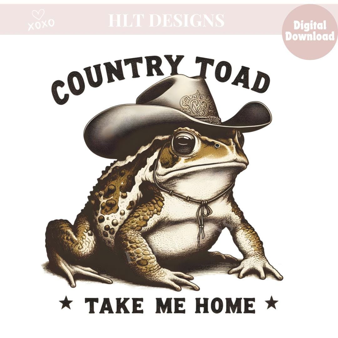 Country Toad Take Me Home, Cowboy PNG, Cowboy Shirt Design, Retro ...