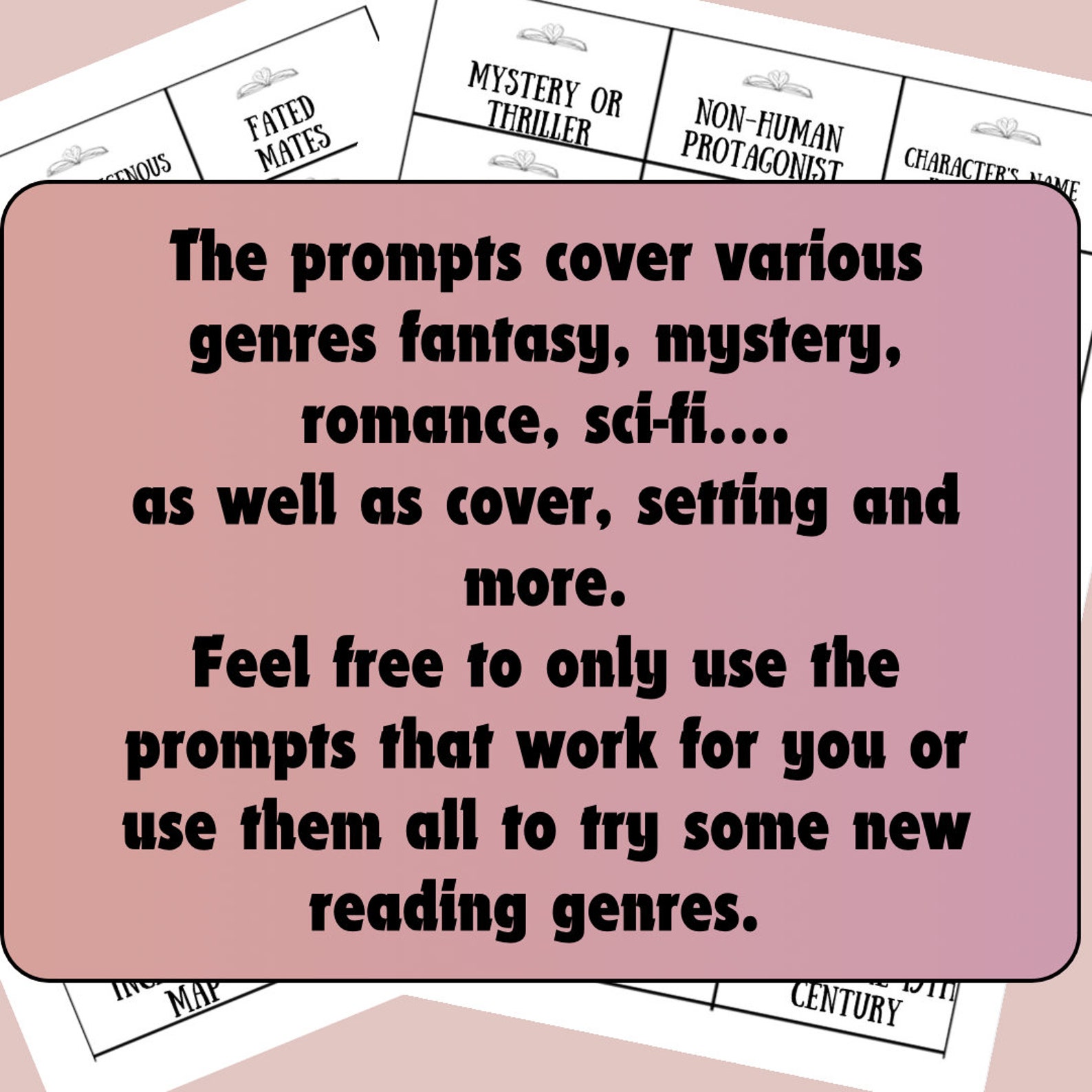 Printable TBR Cards, to Be Read Prompts, TBR Game, Book Gift, Bookish ...
