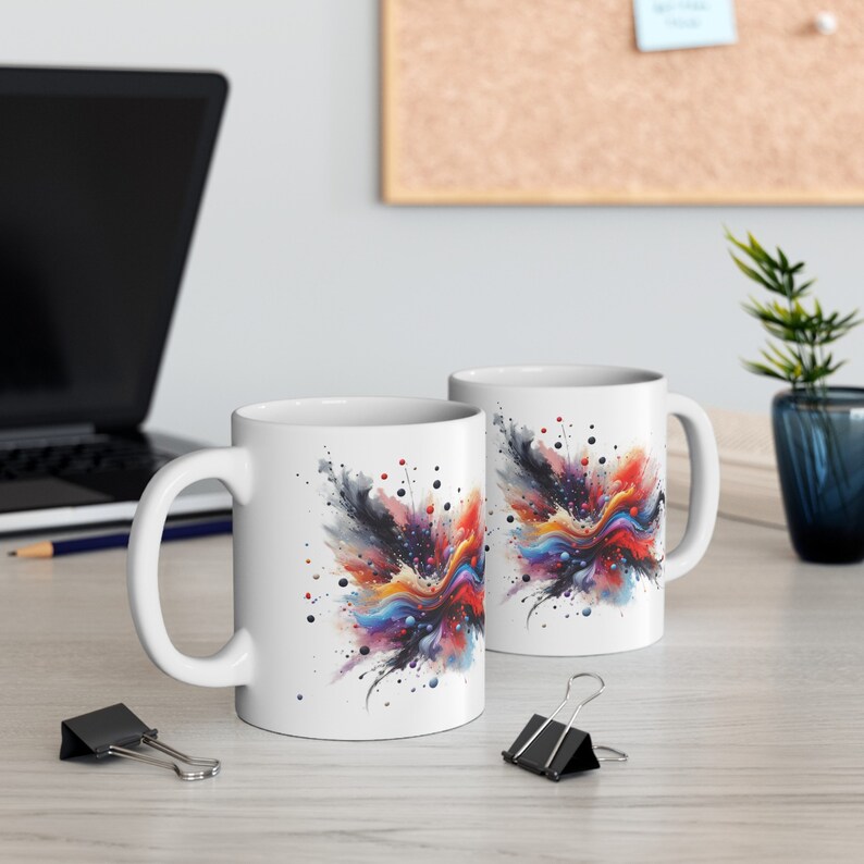 The Original Abstract Explosion Workday Ceramic Coffee Tea Cup Mug ...