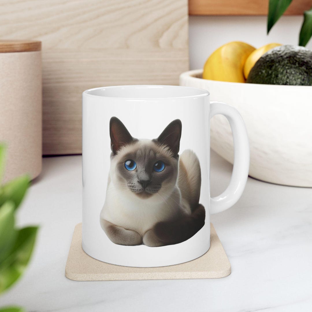 Blue Point Siamese Cat Art on Ceramic Coffee Tea Cup Mug, (11oz, 15oz ...