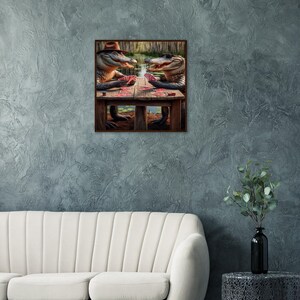 Alligators Playing Cards by Swamp Art Print Fine Classic Matte Paper ...