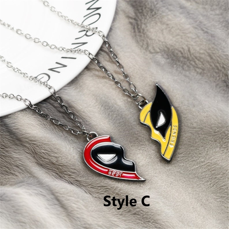 Deadpool & Wolverine Best Friend Heart Pendant Deadpool 3 Necklace BFF ...