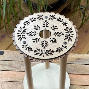 Kumihimo Marudai, Wood, Folk Art Design, 12 Inches High, Personalized ...