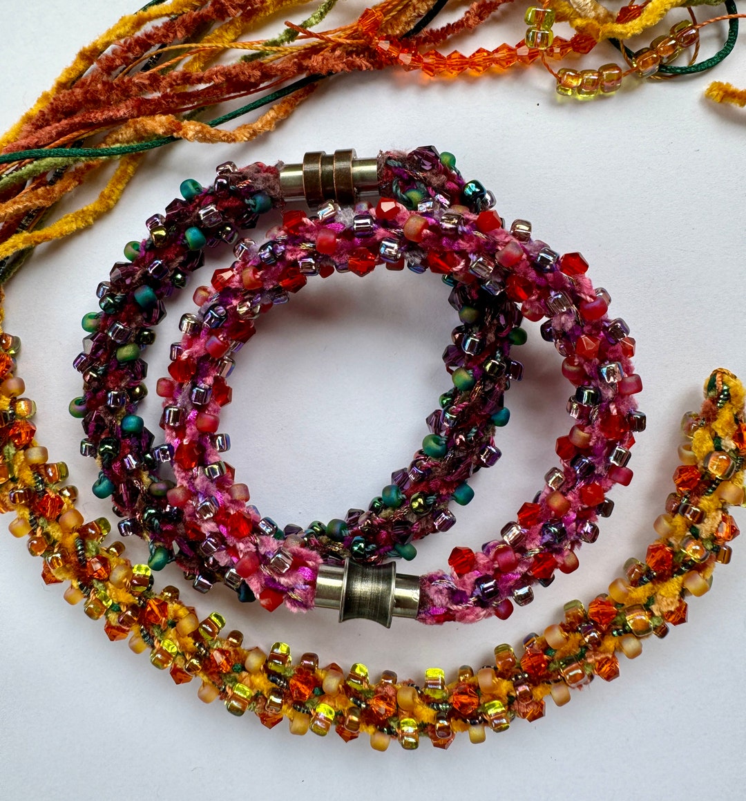 Mixed Beads/cords Bracelet Kit. Azalea, Grapevine, Autumn Color Choices ...